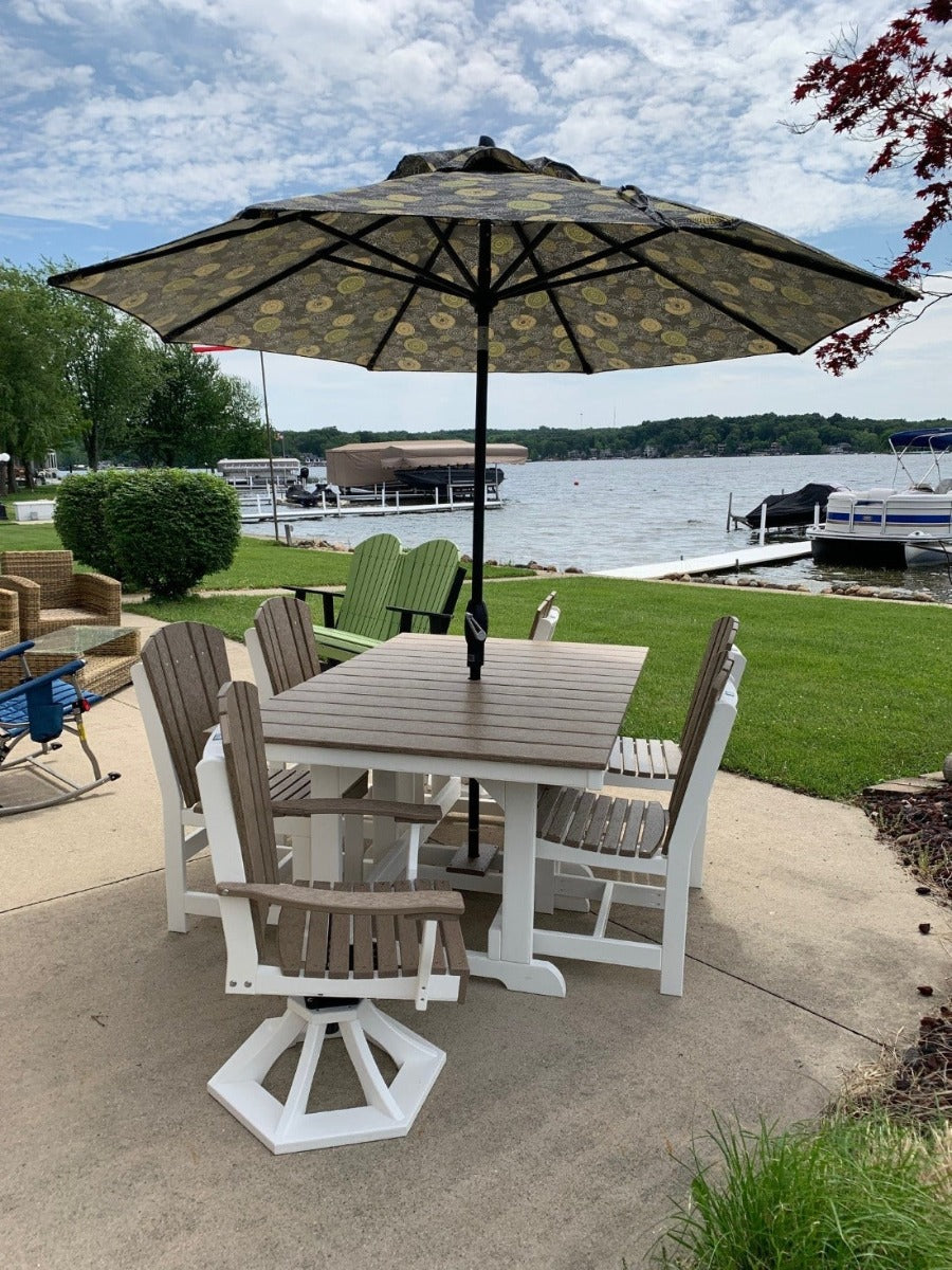 Heritage 7 Piece Patio Dining Set 44"x72" Table with 4 Dining Chairs and 2 Swivel Rocker Arm ...